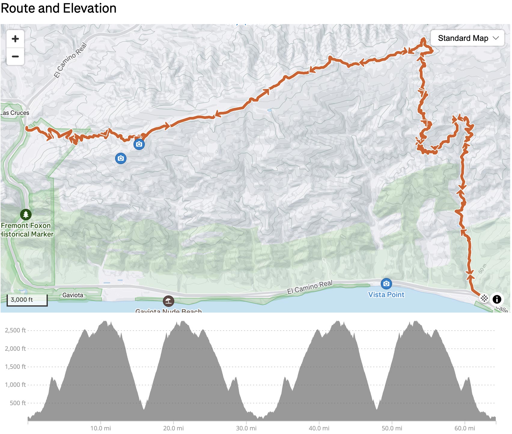 100 : Distance (km) • 15,994: Elevation Gain (ft) • 59 : Lowest Point ...